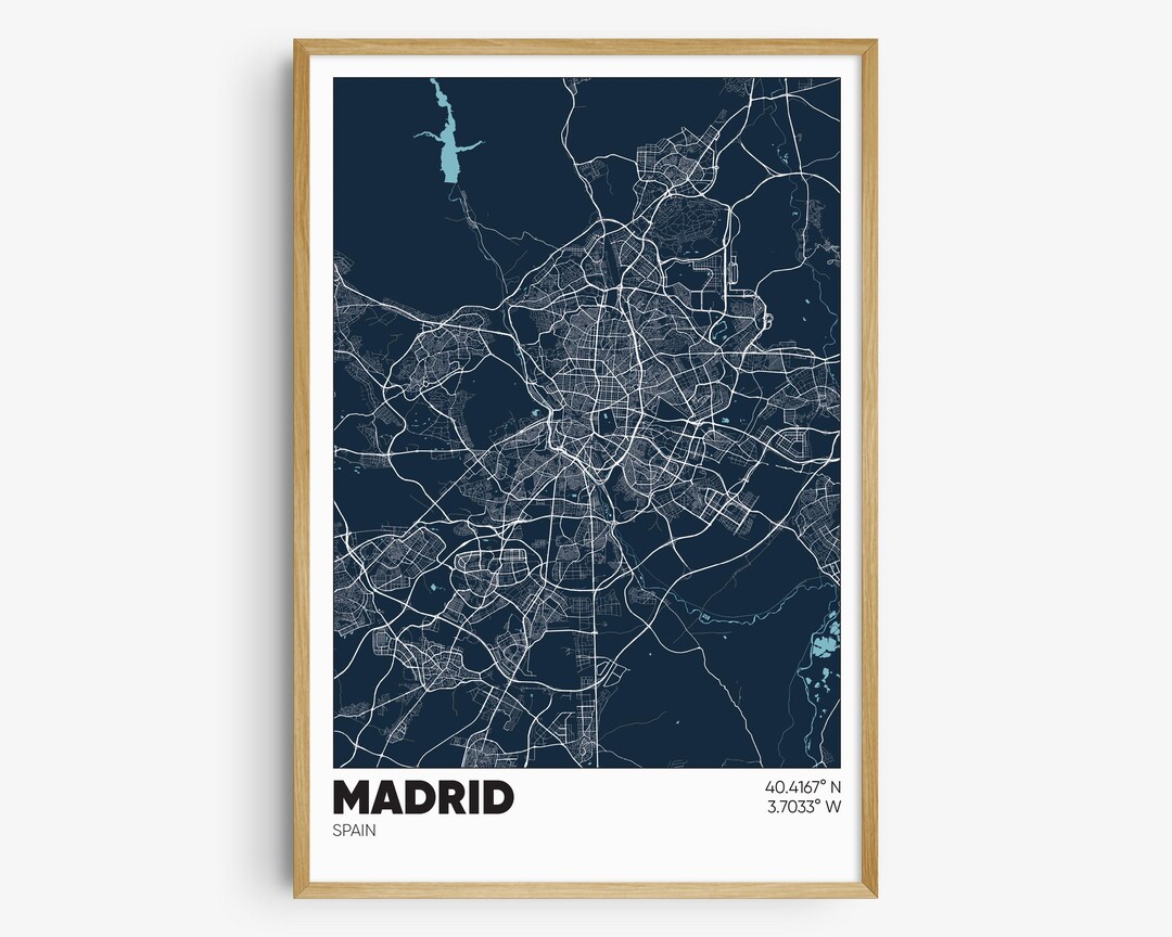 Madrid Map Print, Spain Wall Art, Madrid Spain Poster - Etsy