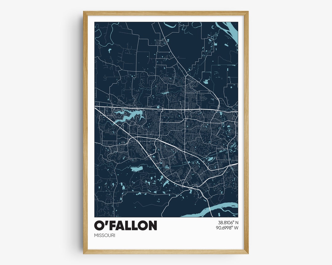 O'fallon Map Print, Missouri Wall Art, O'fallon MO Poster - Etsy