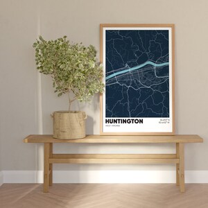 Huntington Map Print, West Virginia Wall Art, Huntington WV Poster - Etsy