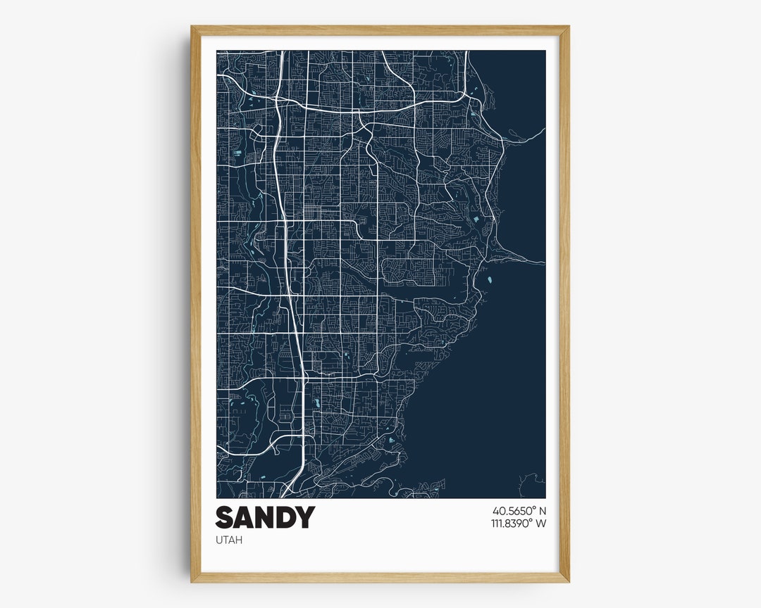 Sandy UT Map Print, Utah Wall Art, Sandy UT Poster - Etsy