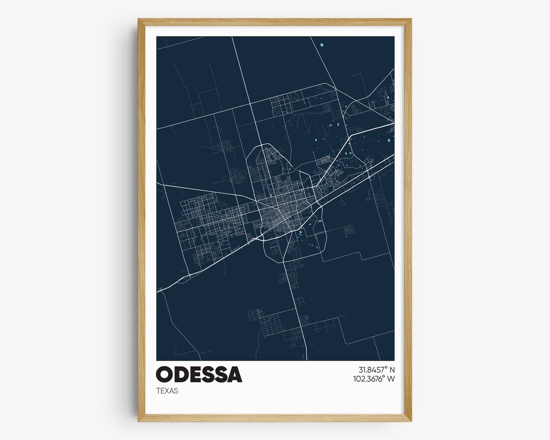 Odessa Map Print, Texas Wall Art, Odessa TX Poster - Etsy