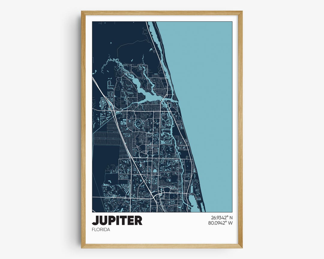 Jupiter FL Map Print, Florida Wall Art, Jupiter Florida Poster - Etsy
