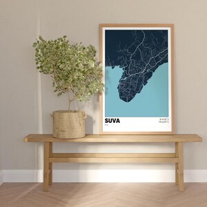 Suva Fiji Map Print, Fiji Wall Art, Suva Fiji Poster - Etsy
