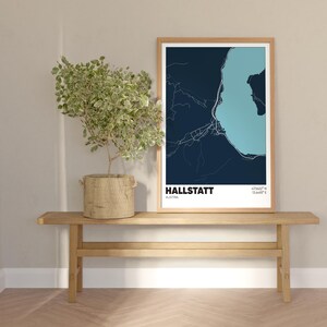 Hallstatt Austria Map Print, Austria Wall Art, Hallstatt Austria Poster ...