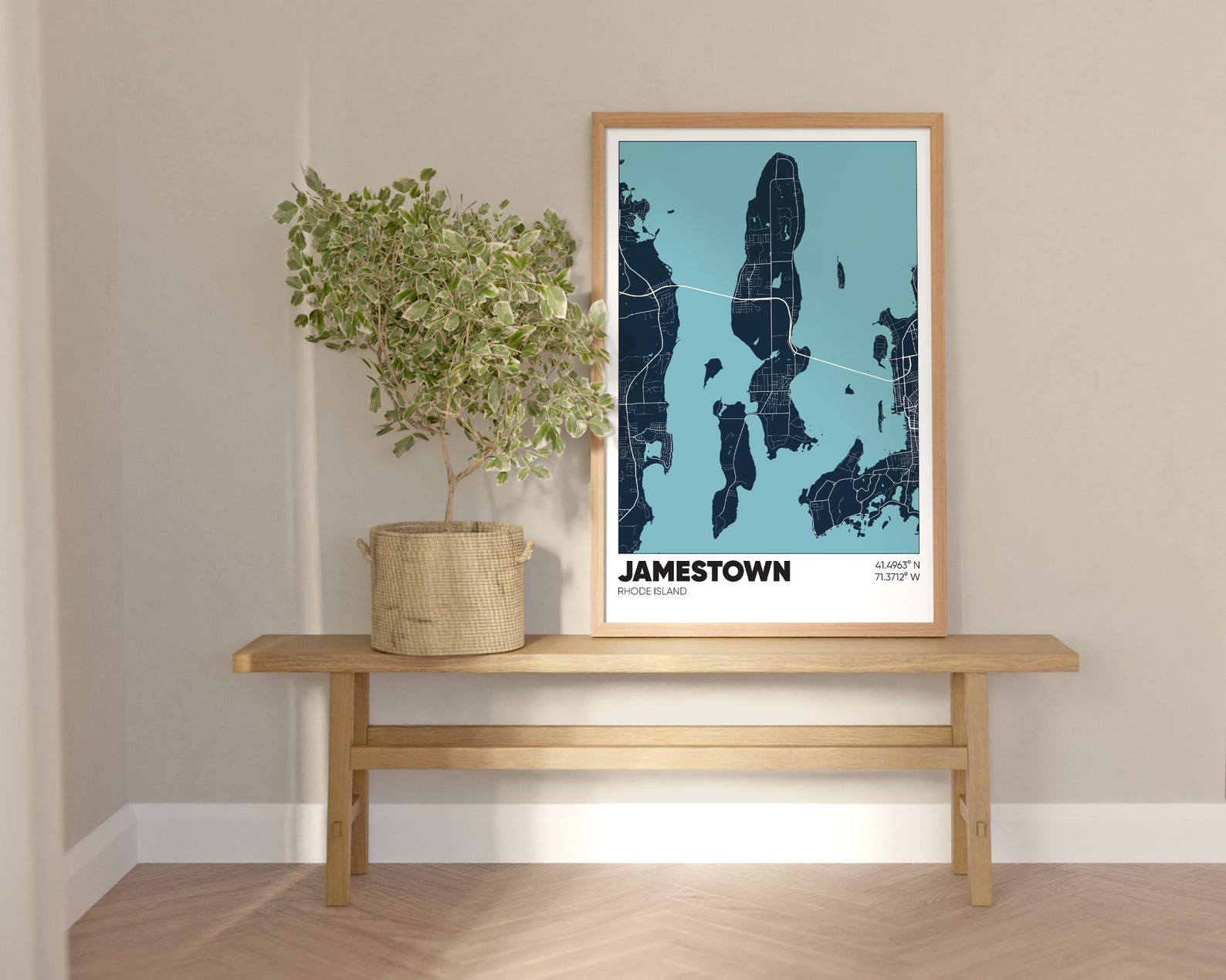 Jamestown RI Map Print, Rhode Island Wall Art, Jamestown Rhode Island ...