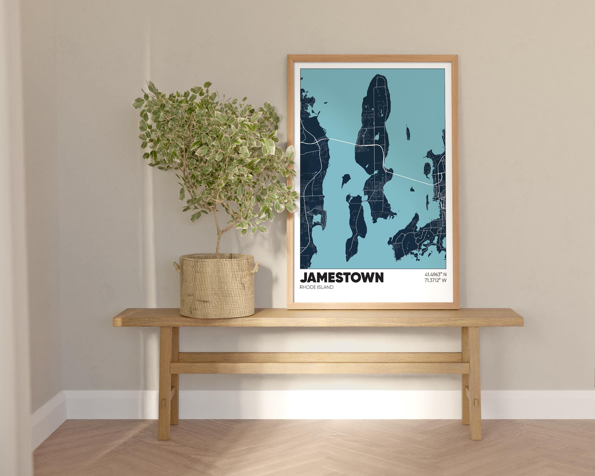 Jamestown RI Map Print, Rhode Island Wall Art, Jamestown Rhode Island ...