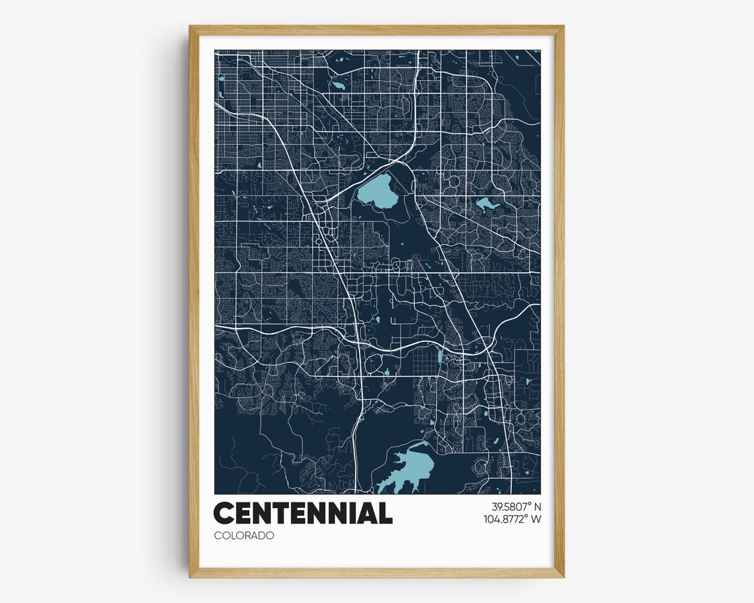 Centennial CO Map Print, Colorado Wall Art, Centennial CO Poster - Etsy