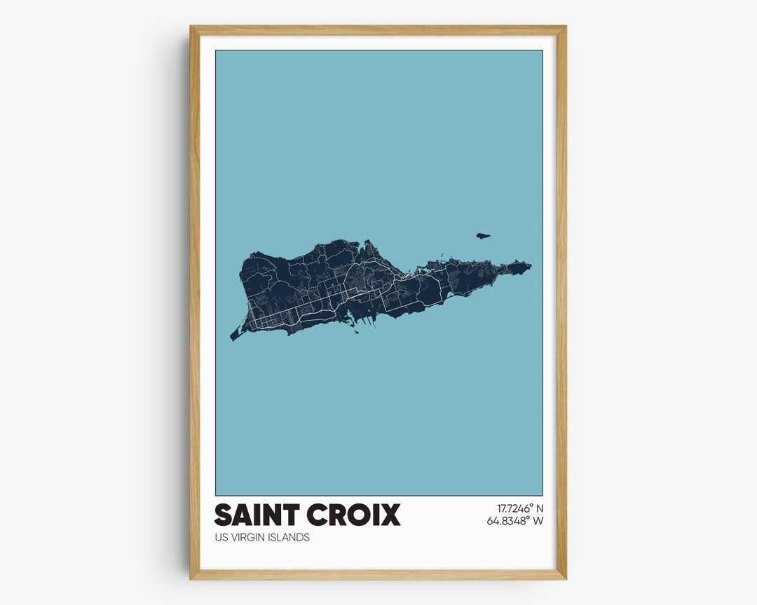 Saint Croix Map Print, St Croix Wall Art, US Virgin Islands Poster - Etsy