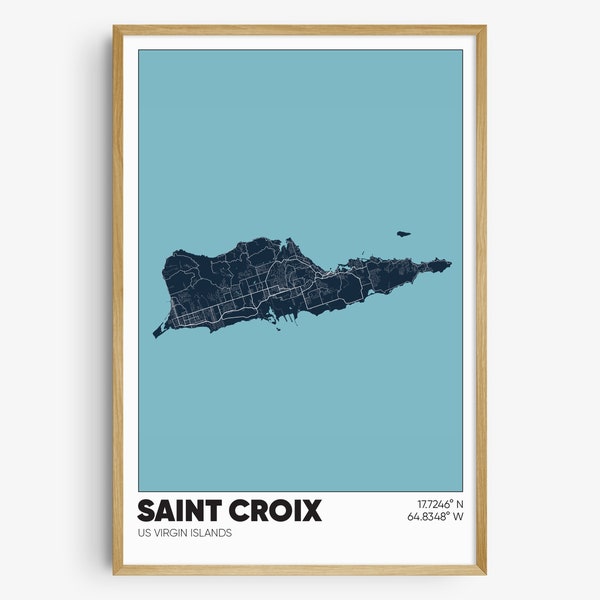 St Croix Map - Etsy
