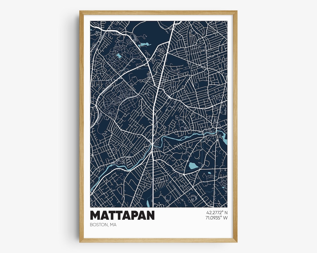Mattapan Boston Map Print, Massachusetts Wall Art, Boston Neighborhood Poster - Etsy
