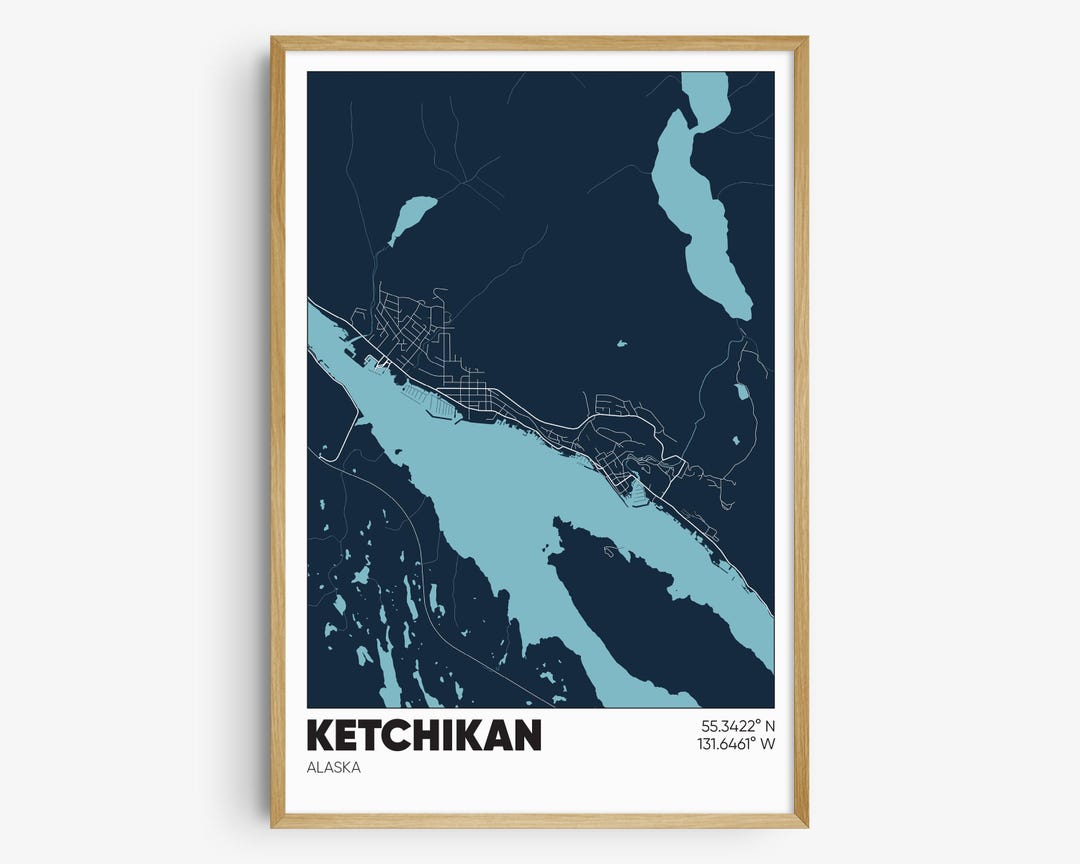 Ketchikan Map Print, Alaska Wall Art, Ketchikan AK Poster - Etsy