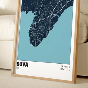 Suva Fiji Map Print, Fiji Wall Art, Suva Fiji Poster - Etsy