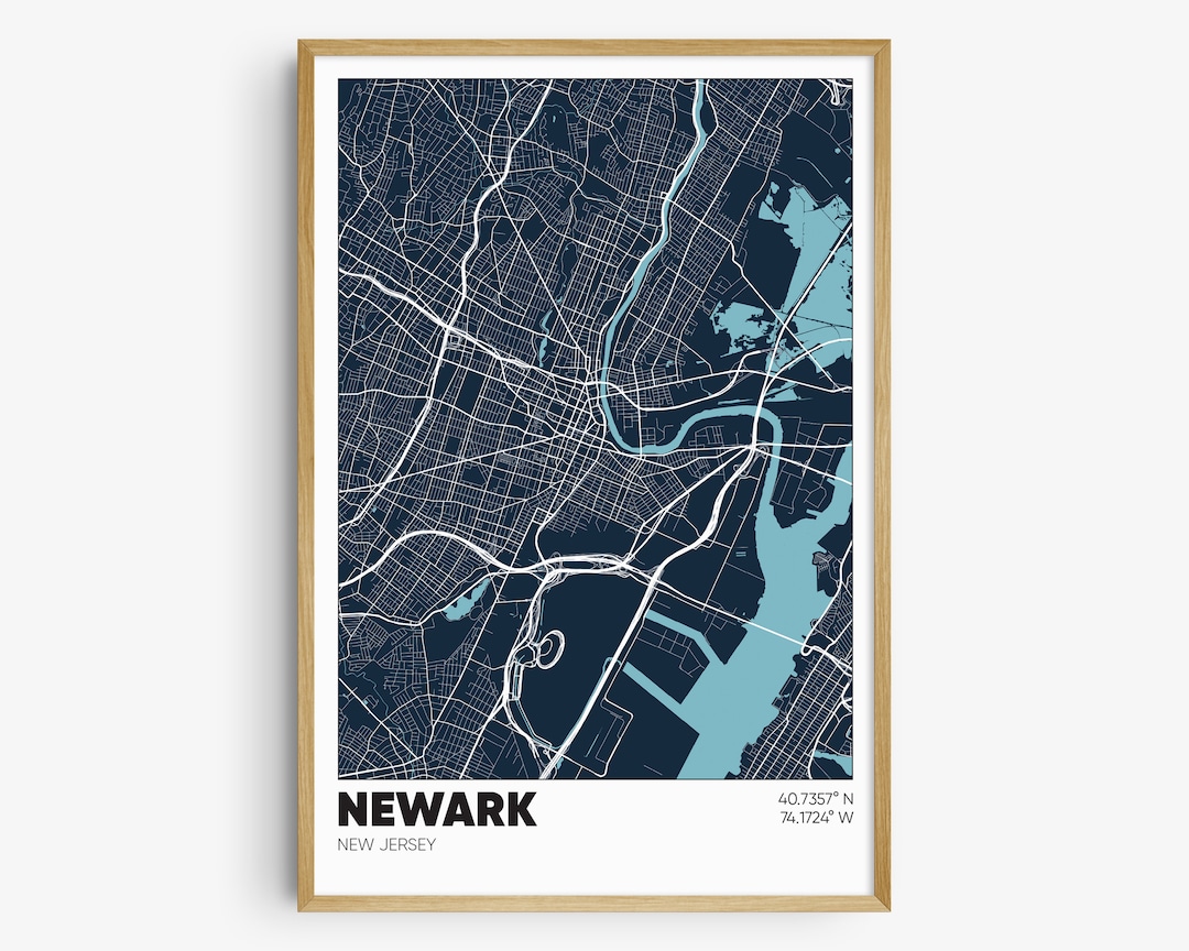 Newark Map Print, New Jersey Wall Art, Newark NJ Poster - Etsy