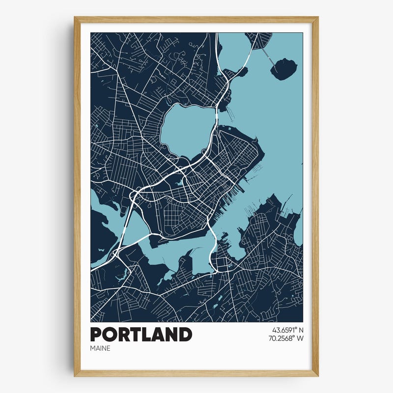 Maine Map Art - Etsy
