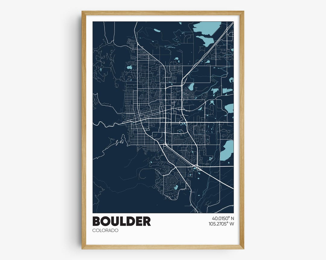 Boulder Map Print, Colorado Wall Art, Boulder CO Poster - Etsy