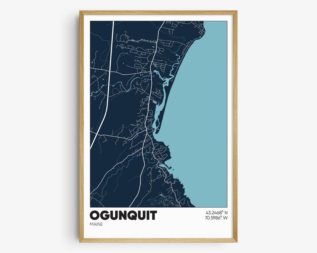 Ogunquit Map Print, Maine Wall Art, Ogunquit ME Poster - Etsy