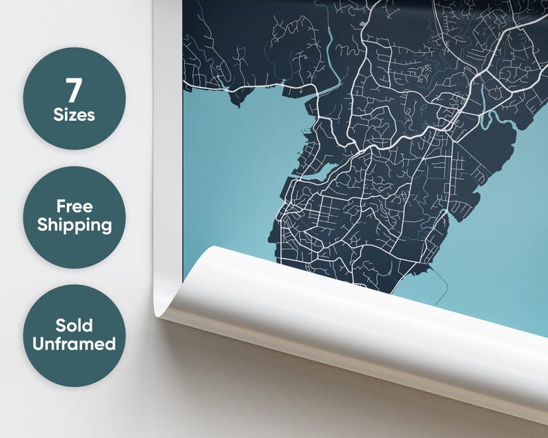 Suva Fiji Map Print, Fiji Wall Art, Suva Fiji Poster - Etsy
