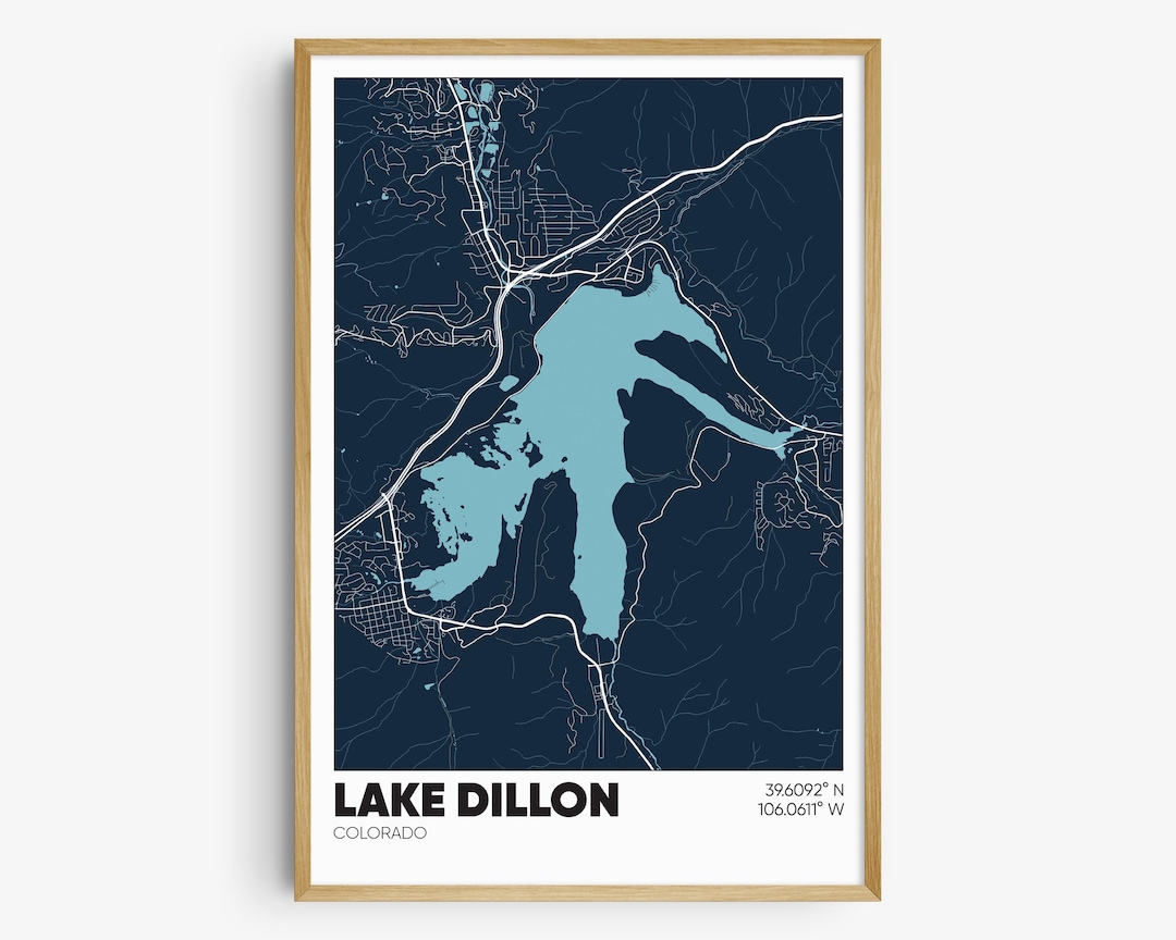 Lake Dillon CO Map Print, Colorado Wall Art, Lake Dillon CO Poster - Etsy