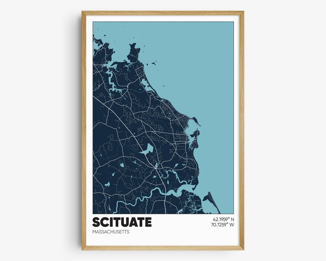 Scituate Map Print, Massachusetts Wall Art, Salem MA Poster - Etsy