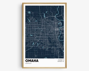 Omaha Nebraska Map Art Print / University City Wall Art Poster / 8x10 ...