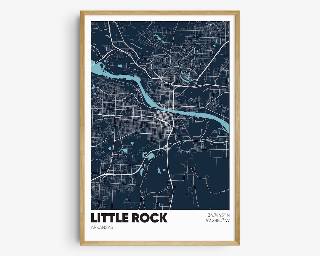 Little Rock Map Print, Arkansas Wall Art, Little Rock AR Poster - Etsy