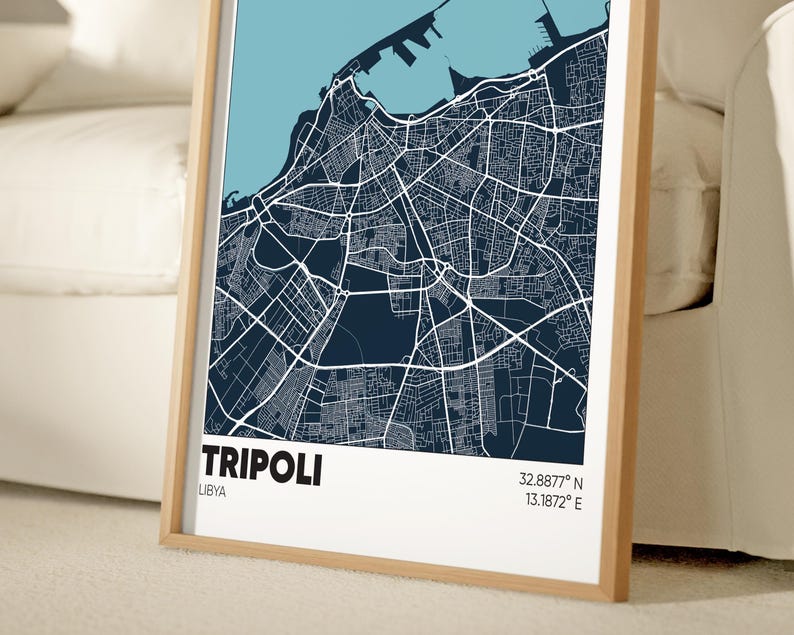 Tripoli Libya Map Print, Libya Wall Art, Tripoli Libya Poster - Etsy