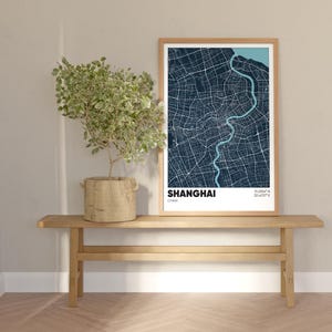 Shanghai Map Print, China Wall Art, Shanghai China Poster - Etsy