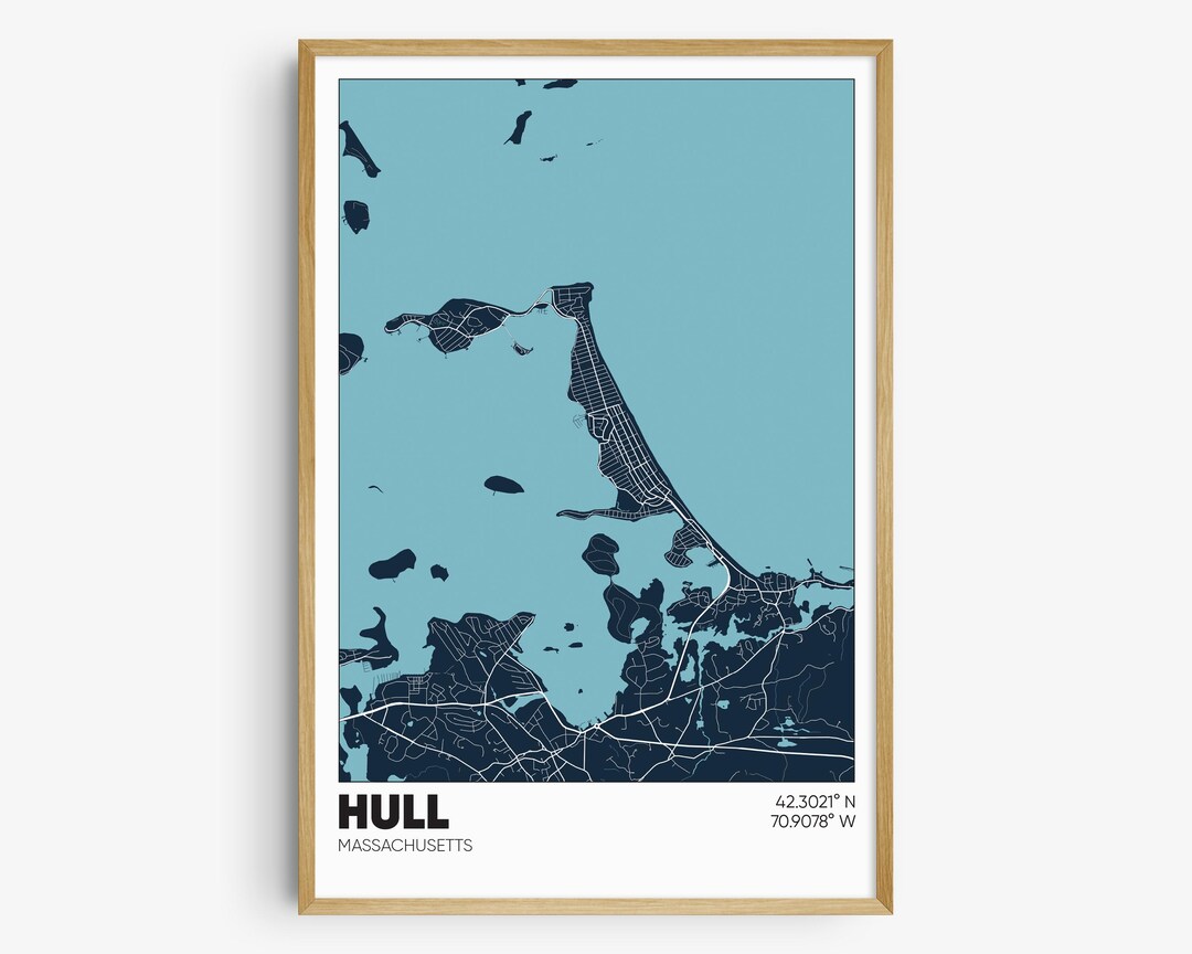 Hull MA Map Print, Massachusetts Wall Art, Hull MA Poster - Etsy