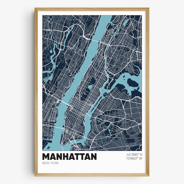 Manhattan Map - Etsy
