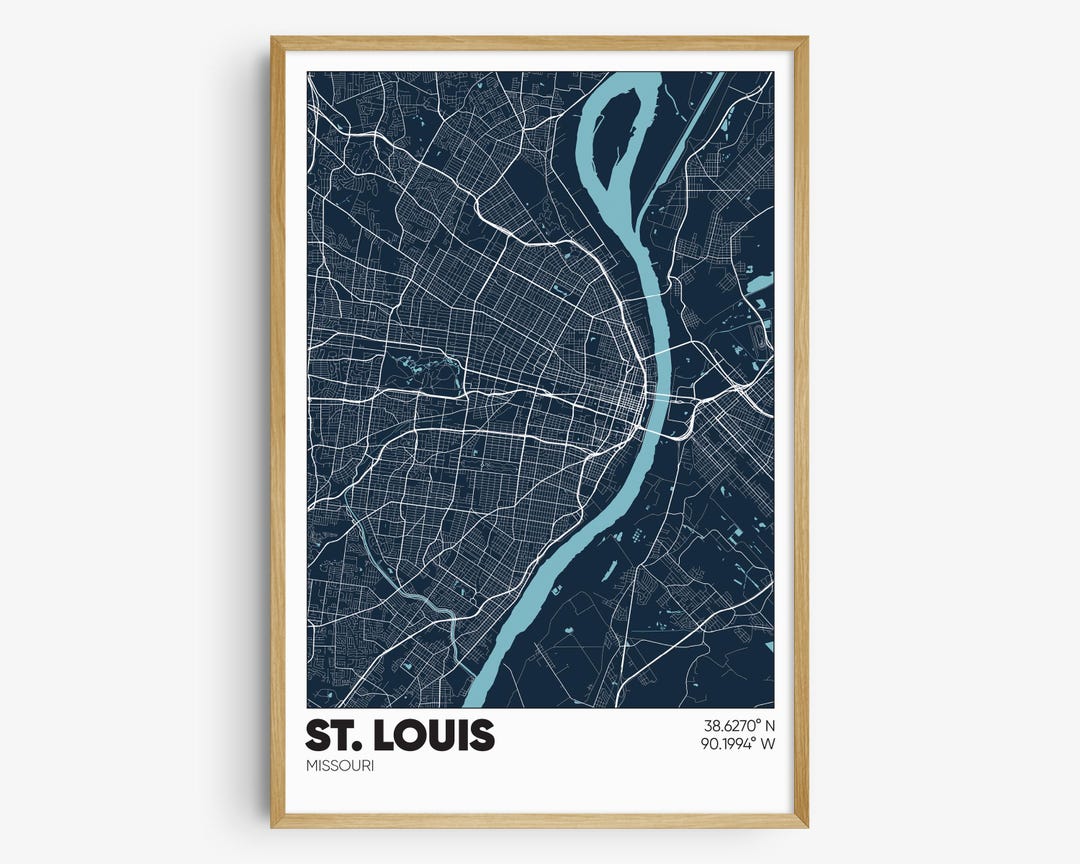 St Louis Map Print, Missouri Wall Art, St Louis MO Poster - Etsy