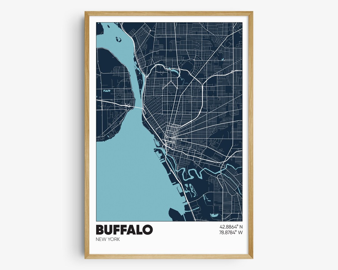 Buffalo Map Print, New York Wall Art, Buffalo NY Poster - Etsy