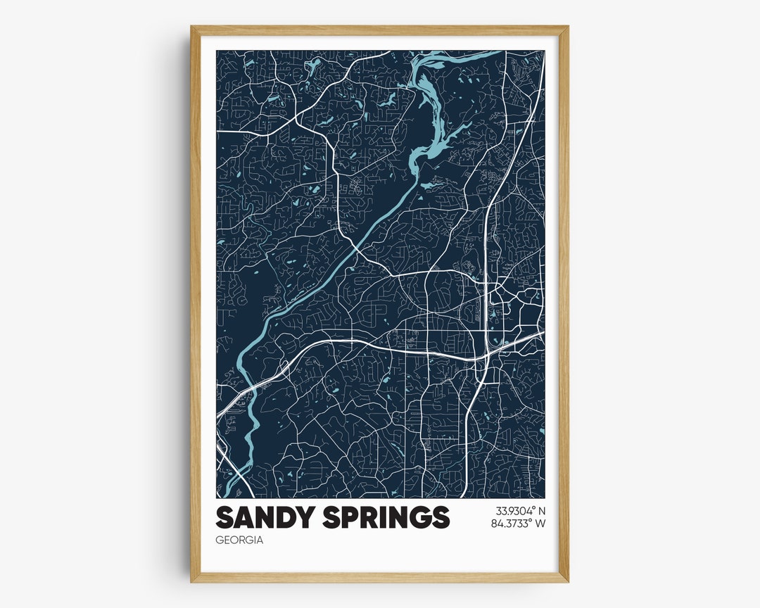 Sandy Springs Map Print, Georgia Wall Art, Sandy Springs GA Poster - Etsy