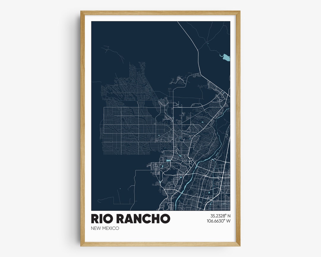 Rio Rancho Map Print, New Mexico Wall Art, Rio Rancho NM Poster - Etsy