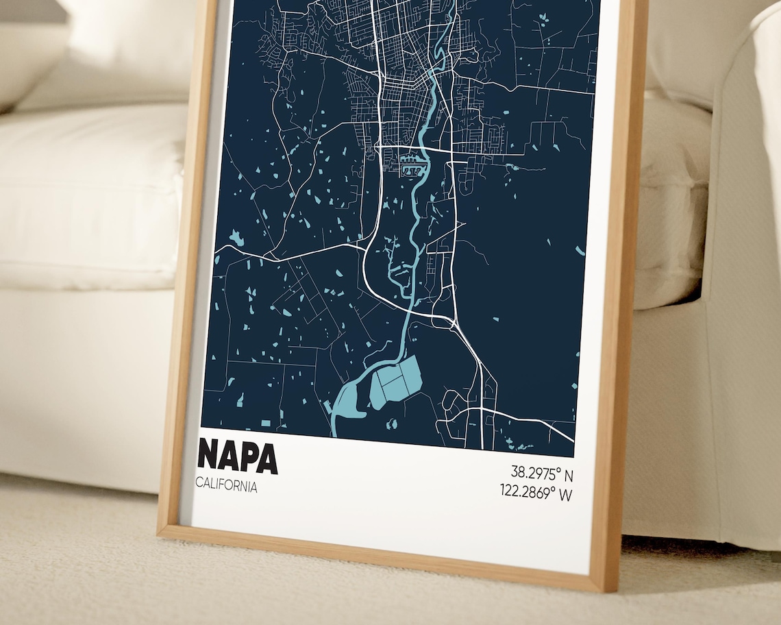 Napa Map Print, California Wall Art, Napa CA Poster - Etsy