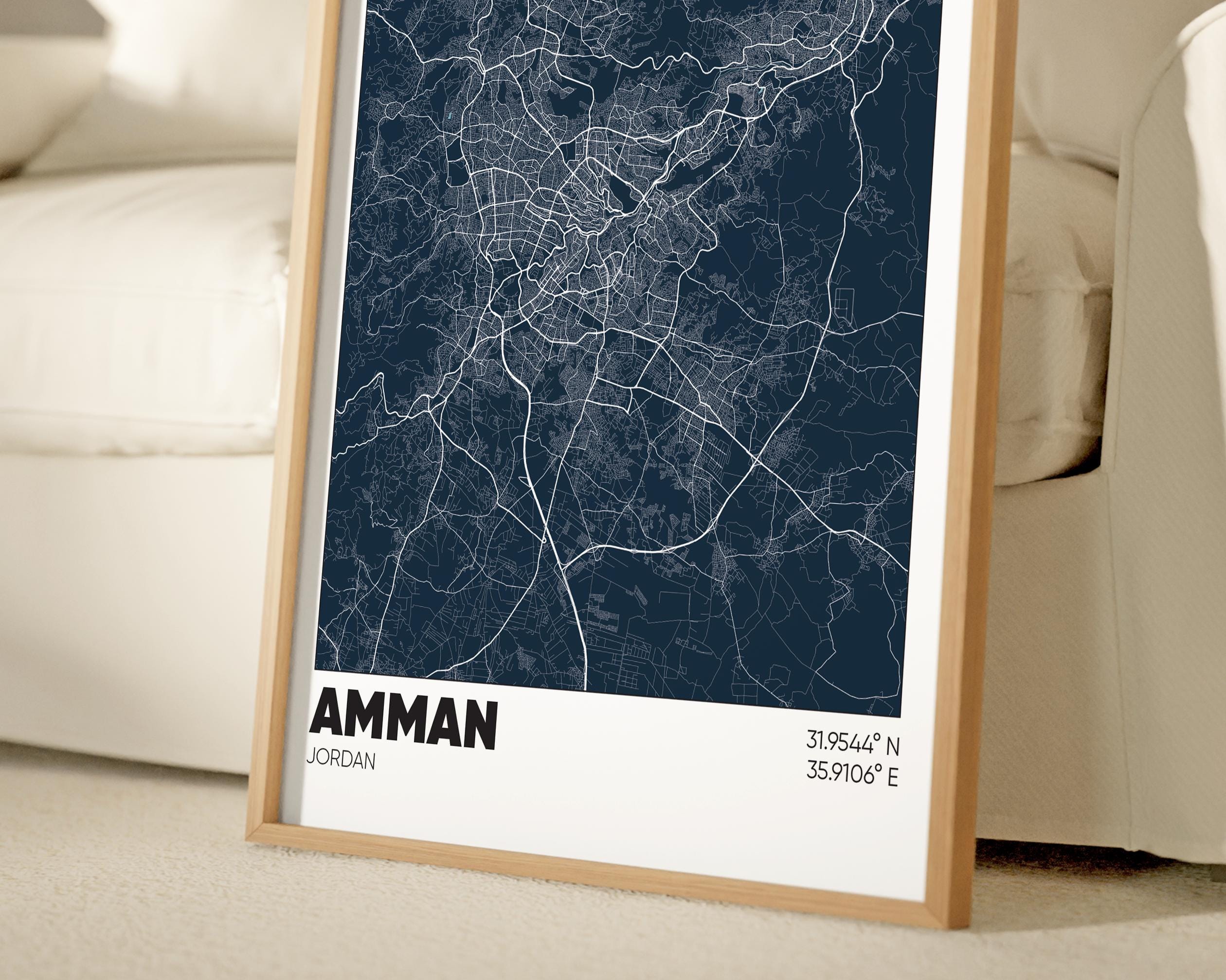 Amman Map Print, Jordan Wall Art, Amman Jordan Poster - Etsy