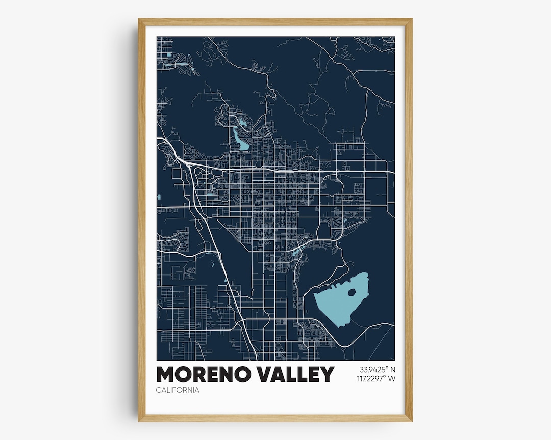 Moreno Valley Map Print, California Wall Art, Moreno Valley CA Poster ...