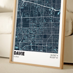 Davie Map Print, Florida Wall Art, Davie FL Poster - Etsy