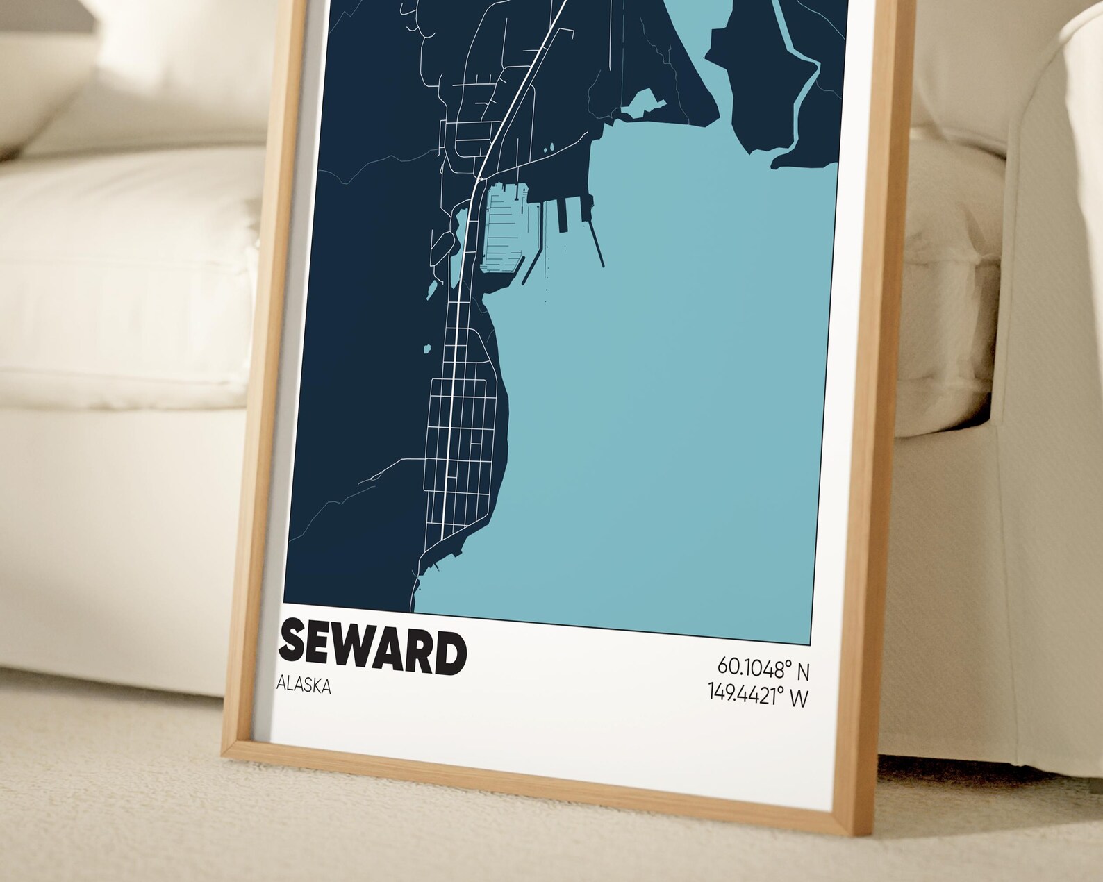 Seward Map Print, Alaska Wall Art, Seward AK Poster - Etsy