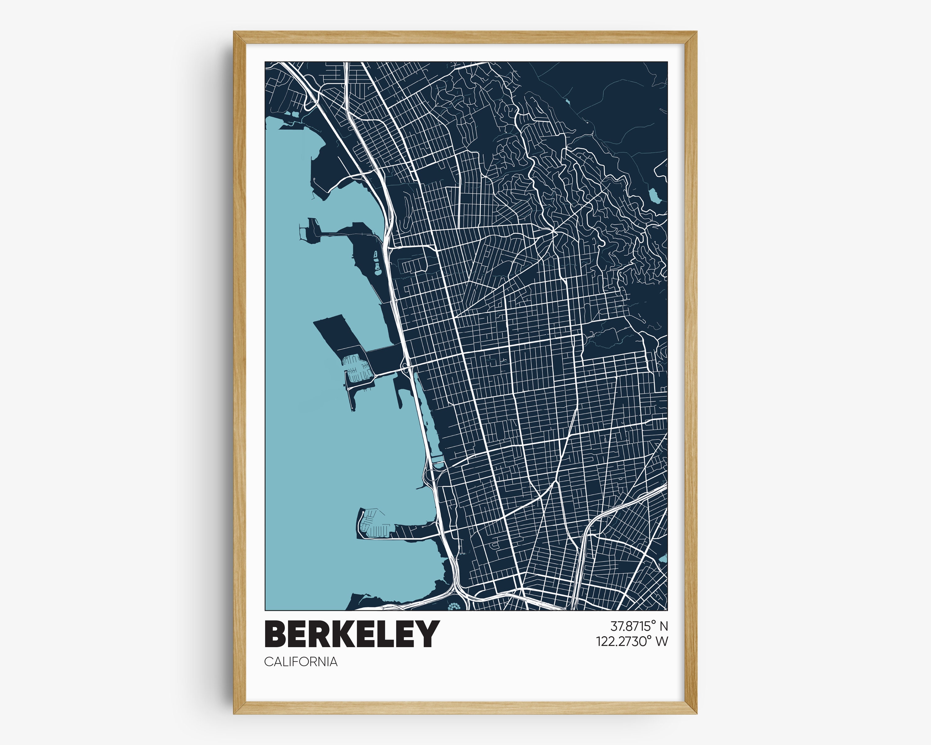 Berkeley Map Print, California Wall Art, UC Berkeley Poster - Etsy
