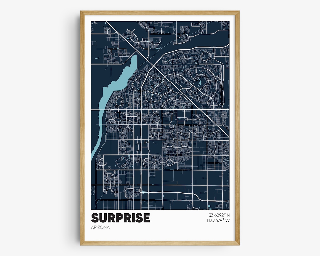 Surprise AZ Map Print, Arizona Wall Art, Surprise AZ Poster - Etsy