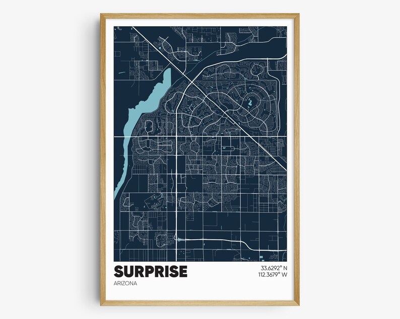 Surprise AZ Map Print, Arizona Wall Art, Surprise AZ Poster - Etsy
