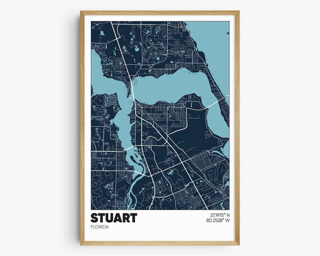 Stuart FL Map Print, Florida Wall Art, Stuart FL Poster - Etsy