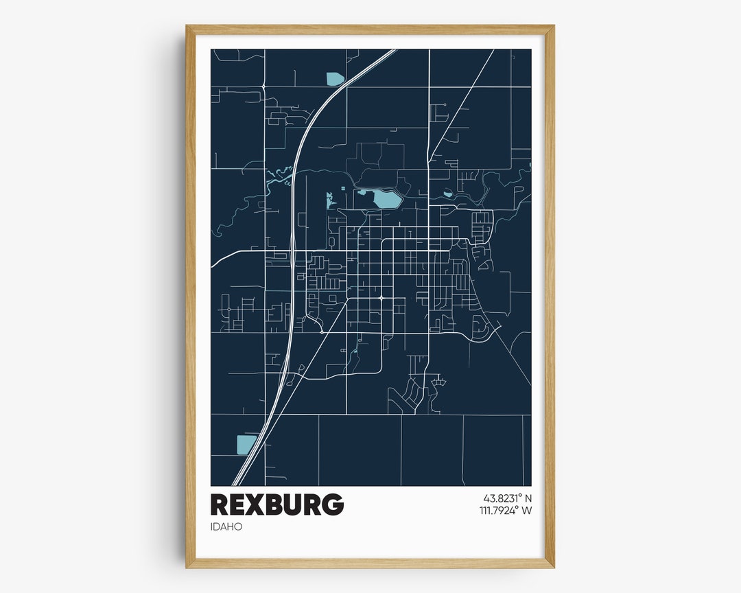 Rexburg Map Print, Idaho Wall Art, Rexburg ID Poster - Etsy