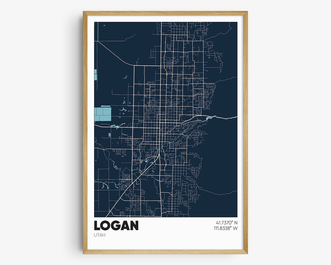 Logan Map Print, Utah Wall Art, Logan UT Poster - Etsy
