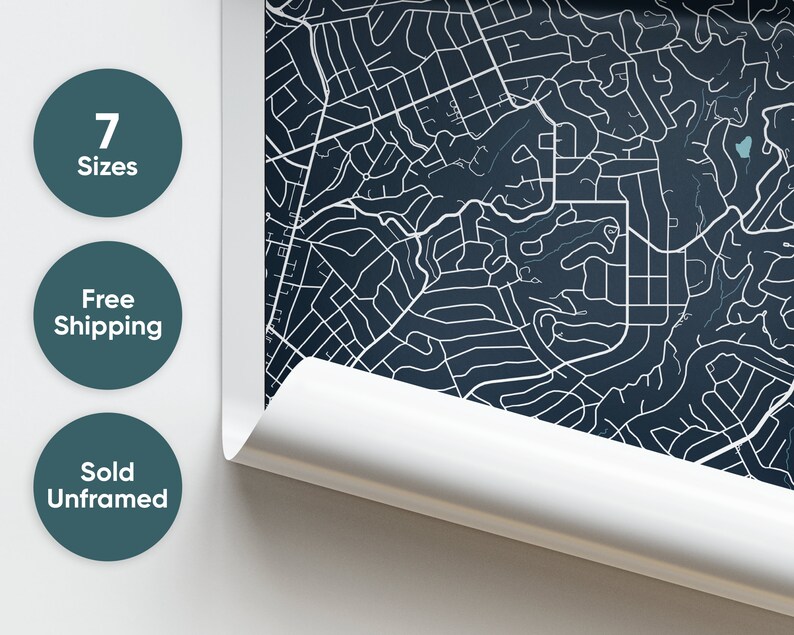 Piedmont Map Print, California Wall Art, Piedmont CA Poster - Etsy
