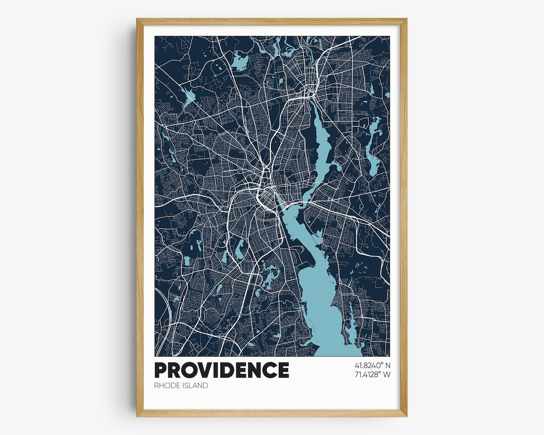 Providence Map Print, Rhode Island Wall Art, Providence RI Poster - Etsy