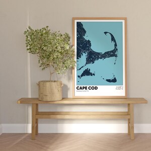 Cape Cod Map Print, Massachusetts Wall Art, Cape Cod MA Poster - Etsy