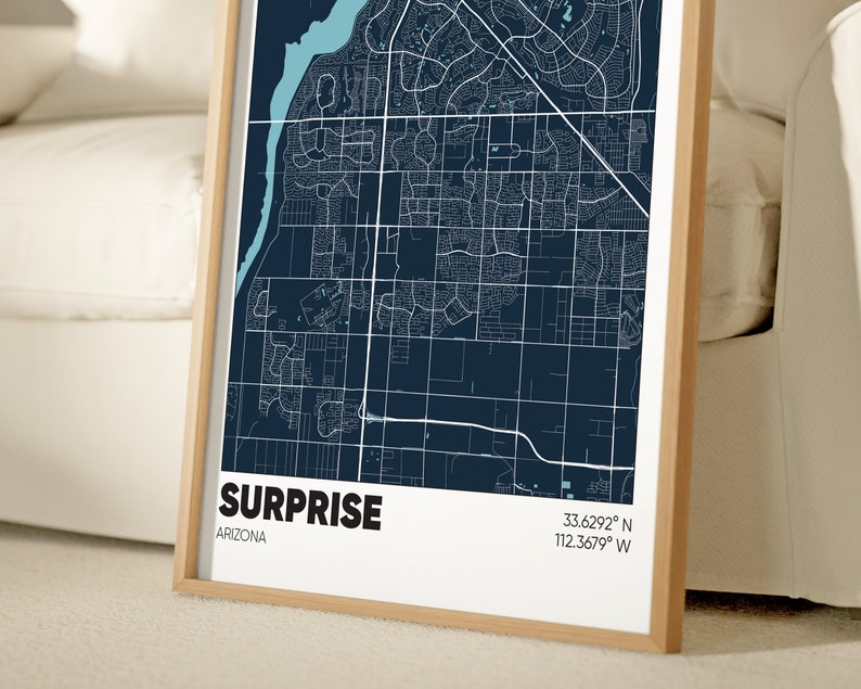 Surprise AZ Map Print, Arizona Wall Art, Surprise AZ Poster - Etsy