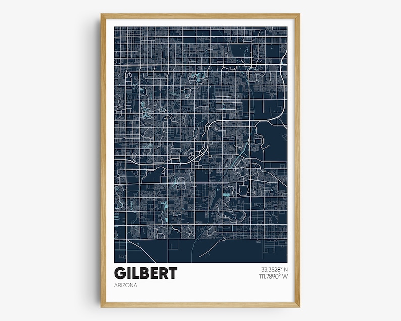 Gilbert Map Print, Arizona Wall Art, Gilbert AZ Poster - Etsy