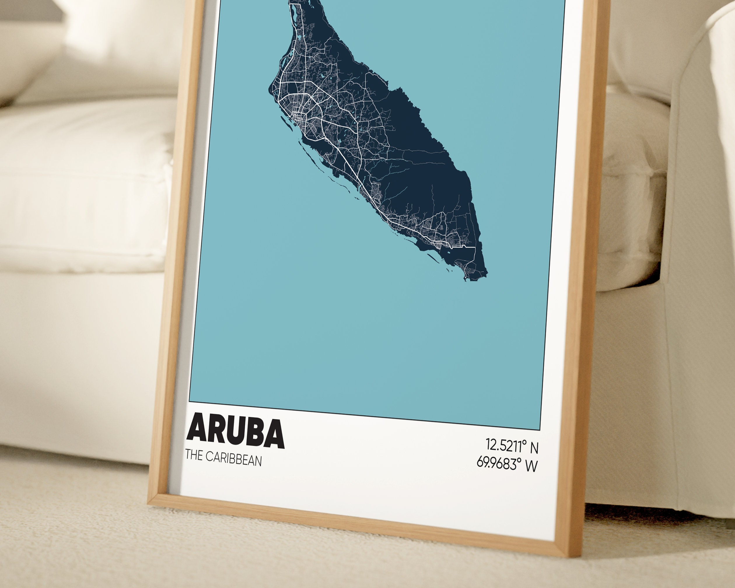 Aruba Map Print, Aruba Wall Art, Caribbean Island Poster - Etsy